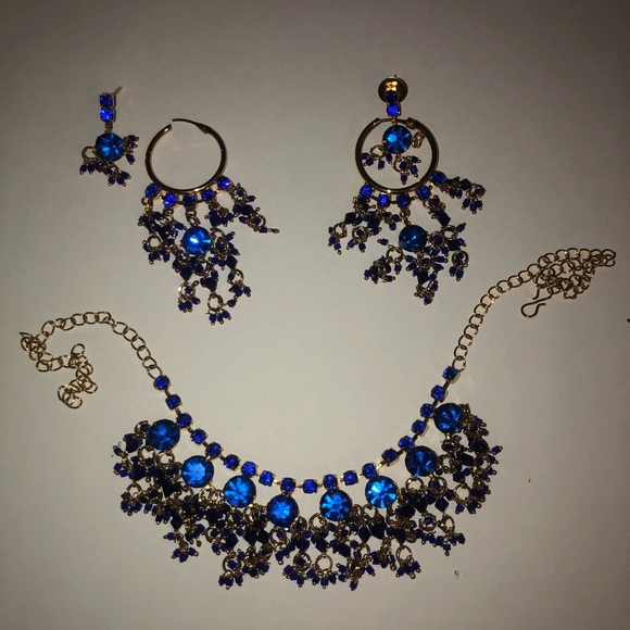 Jewelry | Royal Blue And Gold Indian Jewelry Set | Poshmark